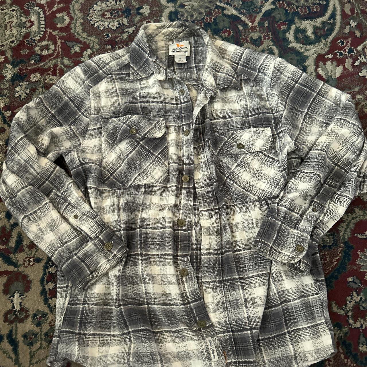 Grey and white flannel - Depop
