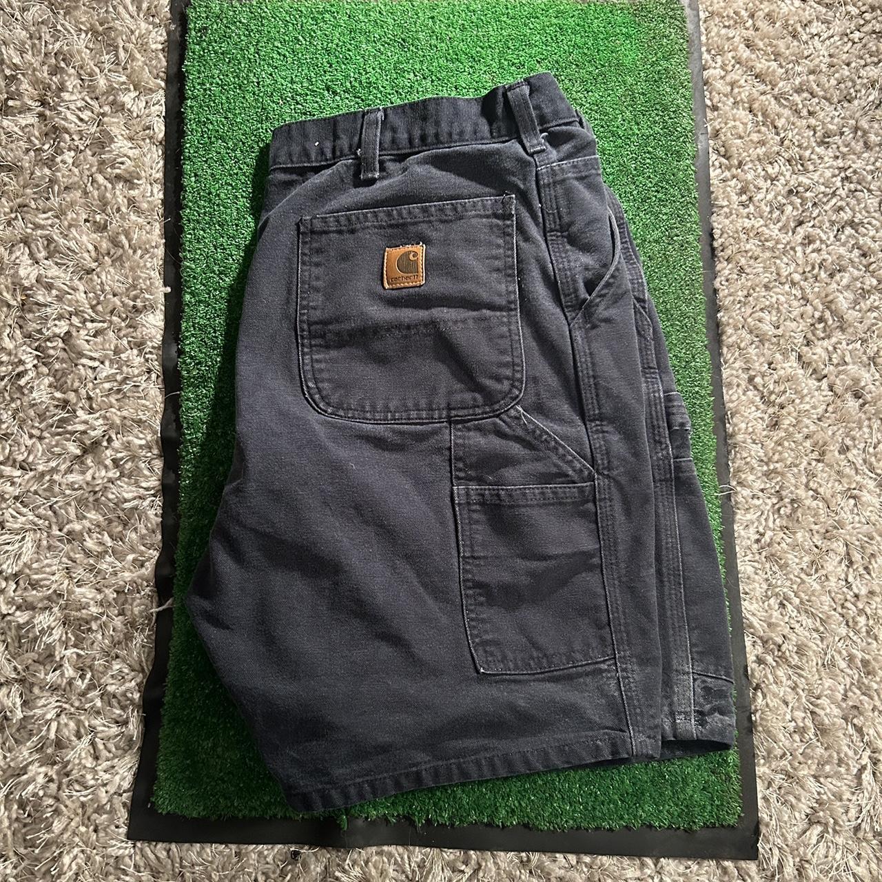 Black carhartt carpenter jorts Used 38 Baggy - Depop