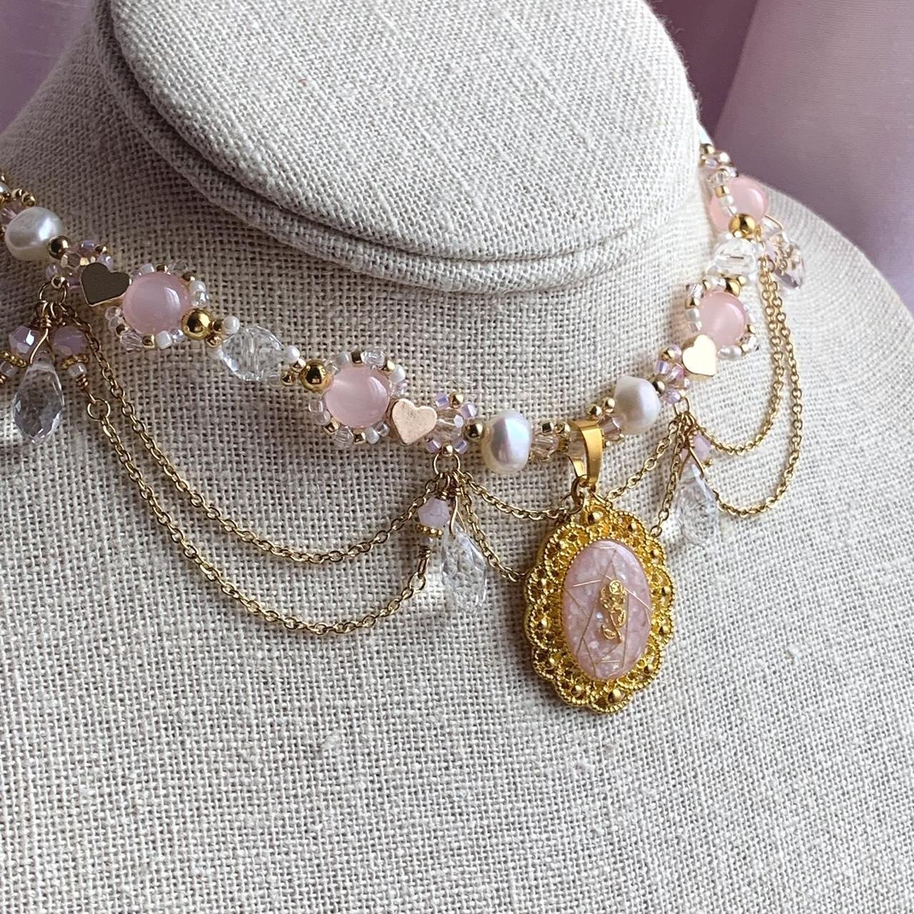 Women's Gold and Pink Jewellery | Depop