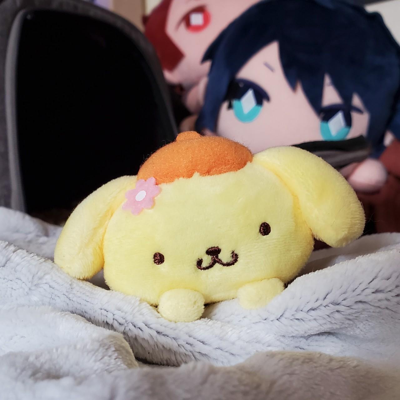 4" Pompompurin Laying Down Plush Beaded/weighed down... - Depop