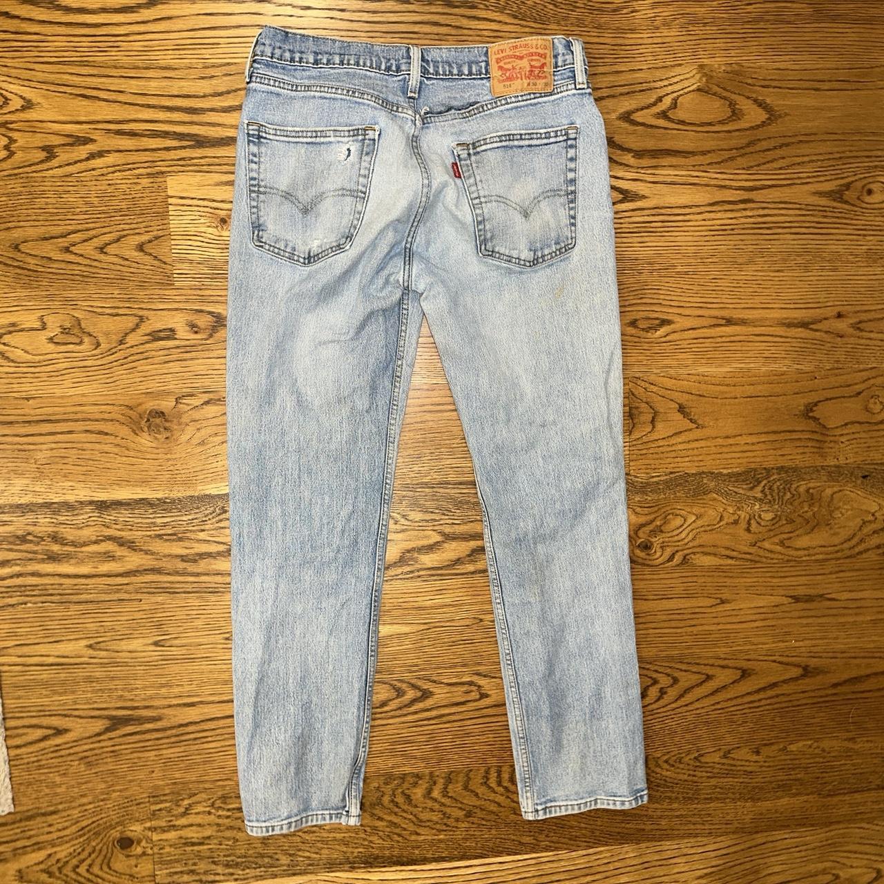 Very worn Levi’s 514 jeans size 30x30. Back seam... - Depop