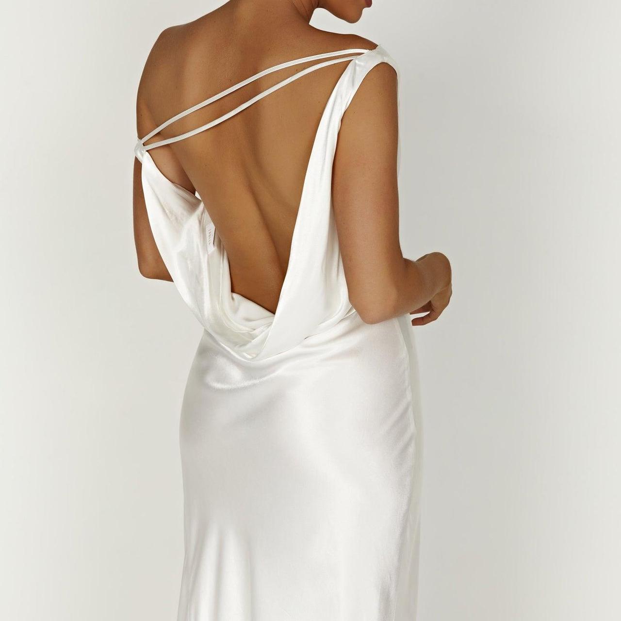 White Meshki Yvette Maxi Slip Dress with... - Depop