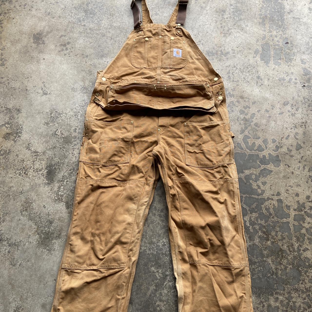 Orangish brown Carhartt Double Knee Overalls No... - Depop