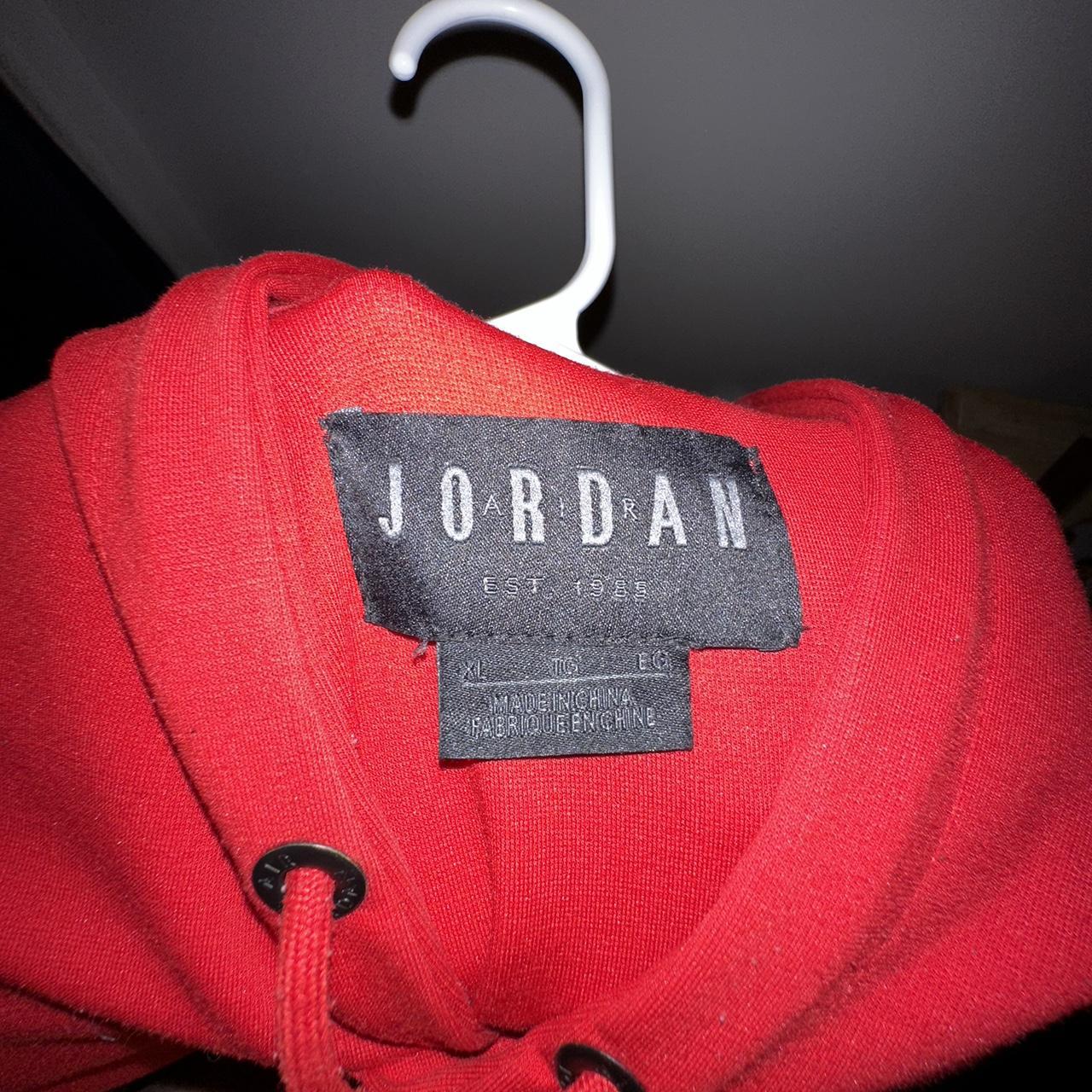 XL red cropped air jordan hoodie - Depop