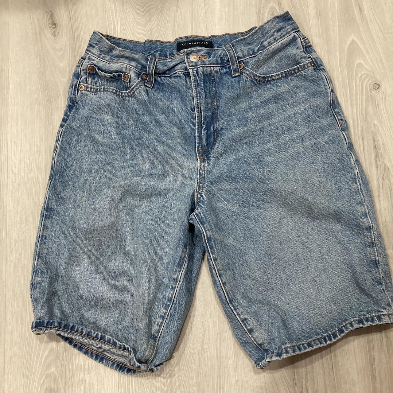 light blue jorts from aeropostale waist size is 28... - Depop