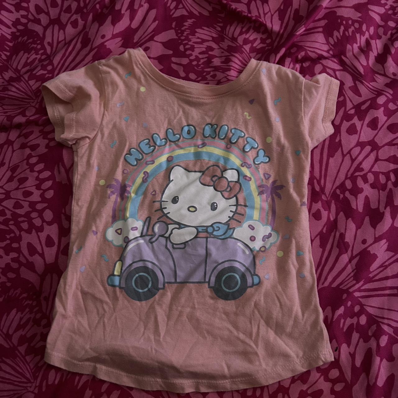 Multi-coloured Hello Kitty baby tee | Depop