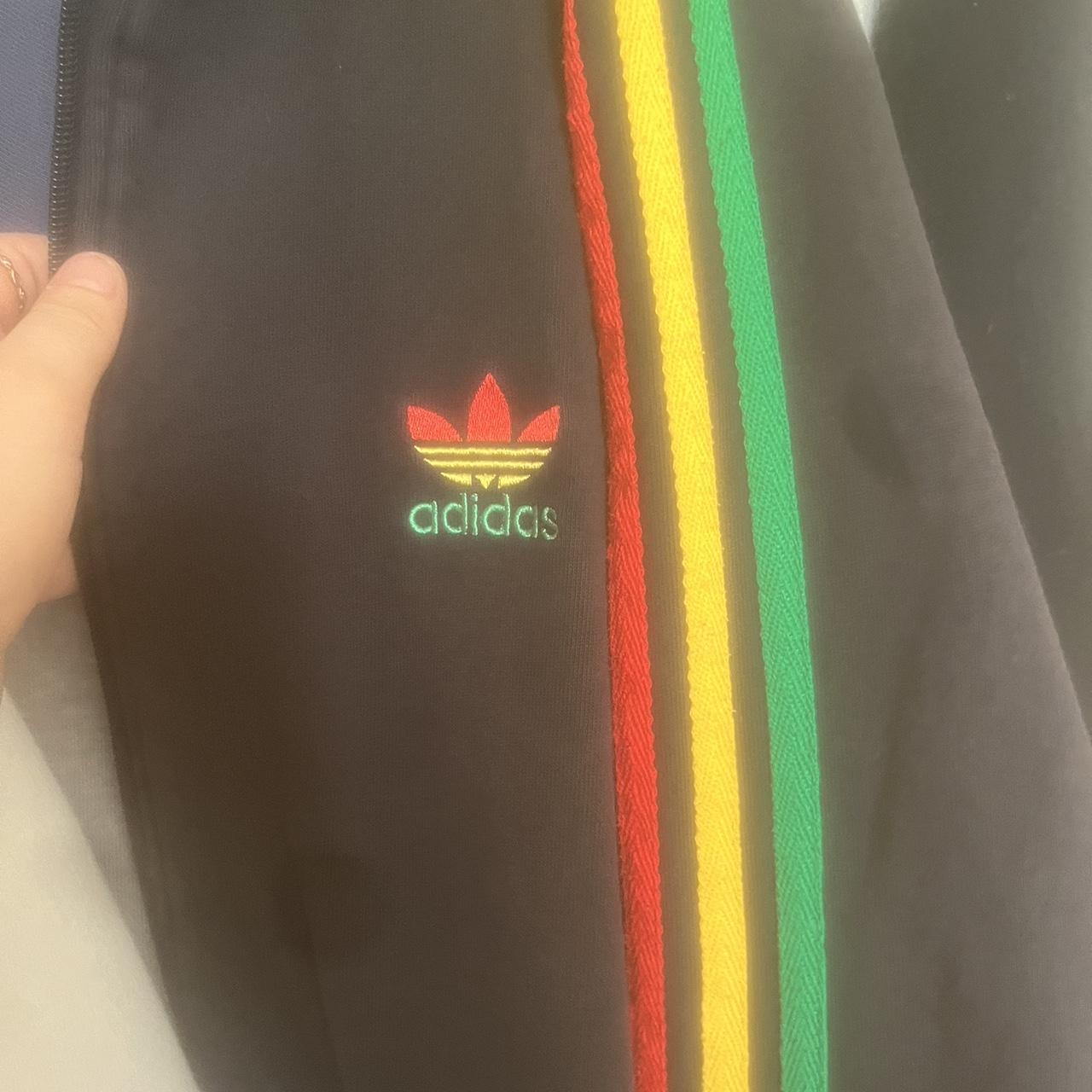 adidas rasta hoodie - red greeen yellow... - Depop