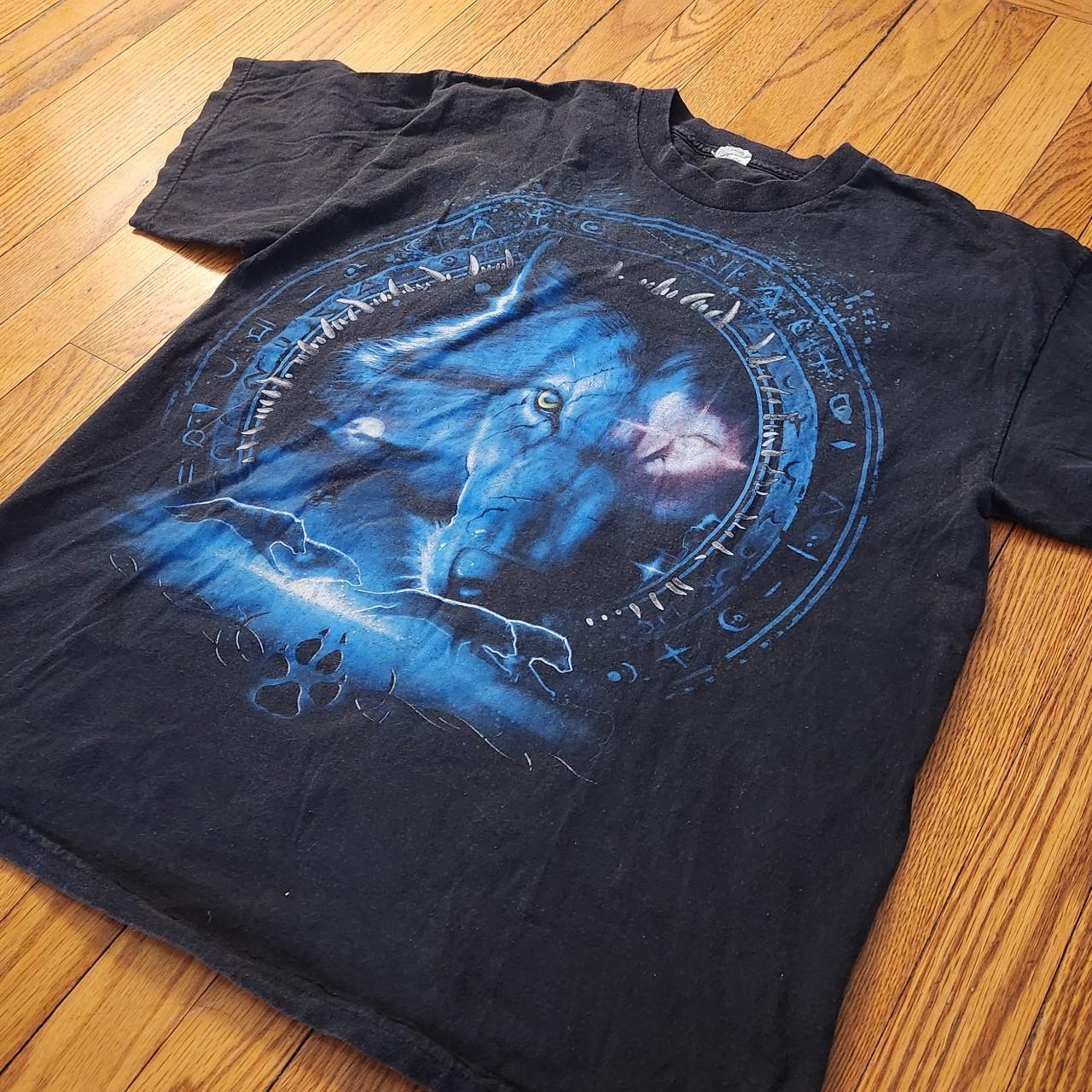 Y2K Wolf T-shirt - Depop