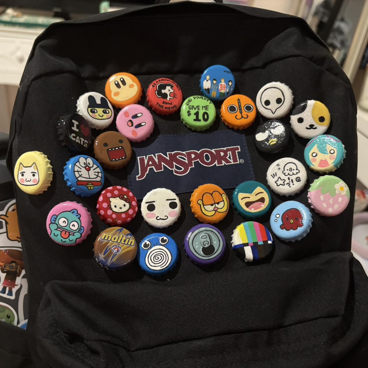 ⋆.˚ 🎧 ˚.⋆ Hand-painted bottle cap pins ‼️Message me... | Depop