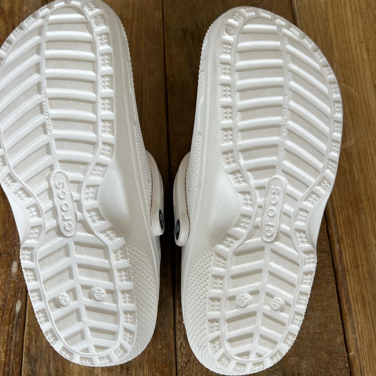 Crocs white with grey fuzzy inside super cute and... - Depop