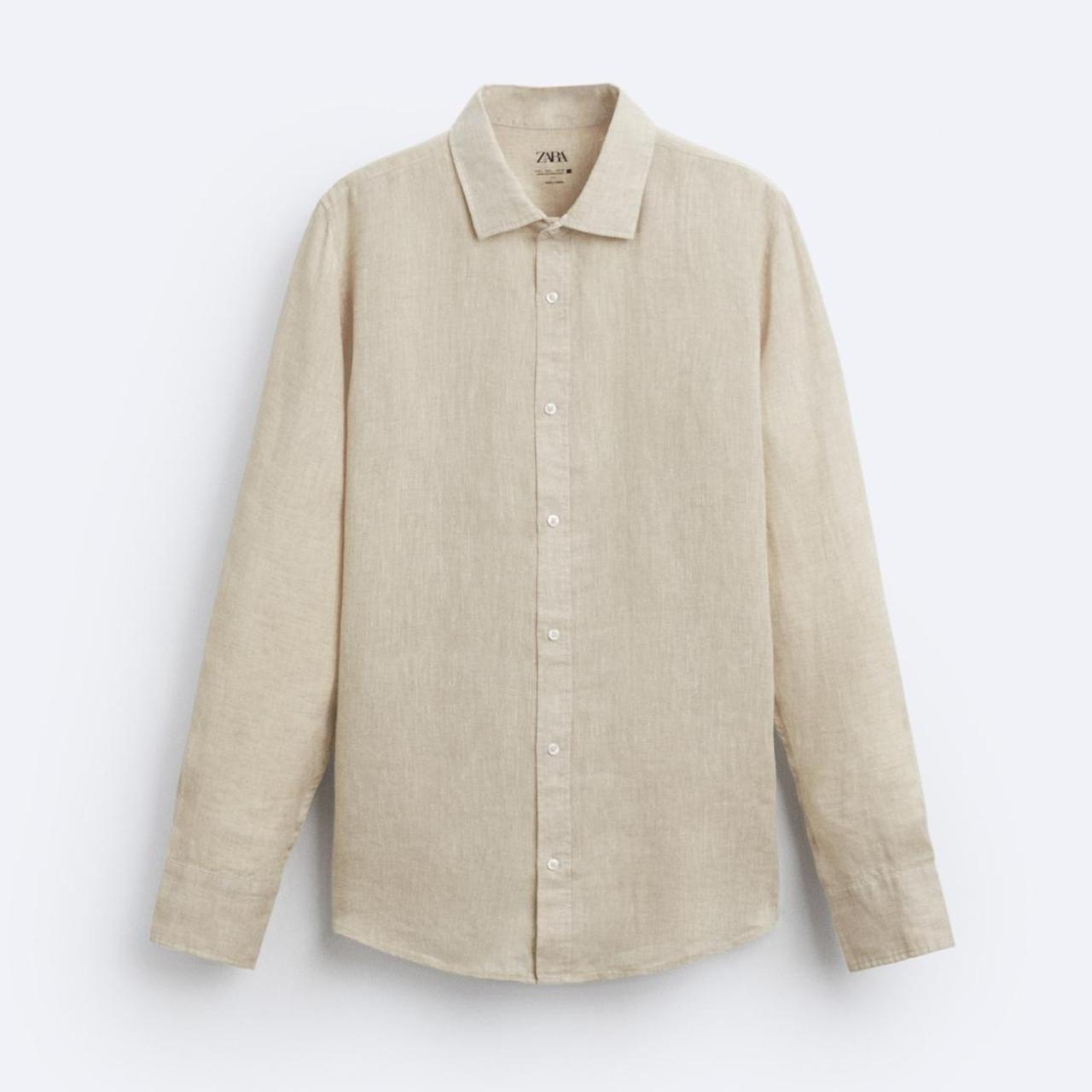 ZARA 100% LINEN SHIRT | ZARA MAN. REGULAR FIT SHIRT... - Depop