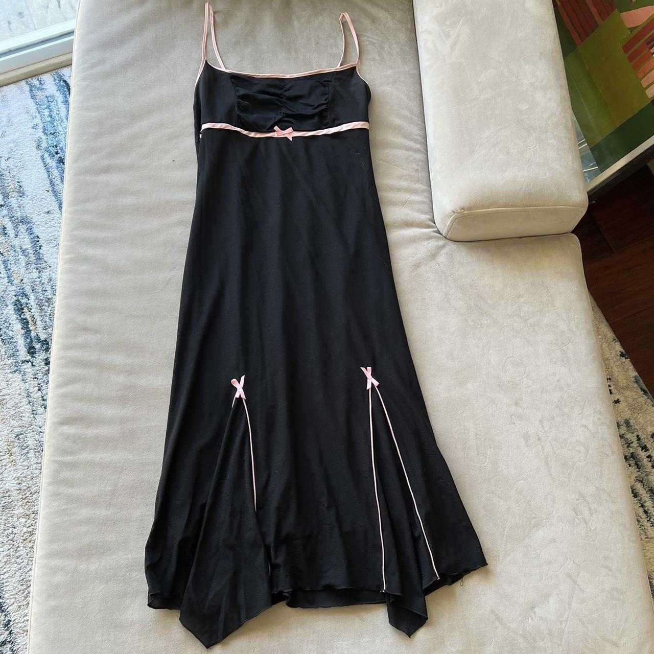 Black and pink fairycore midi dress #fairycore... | Depop