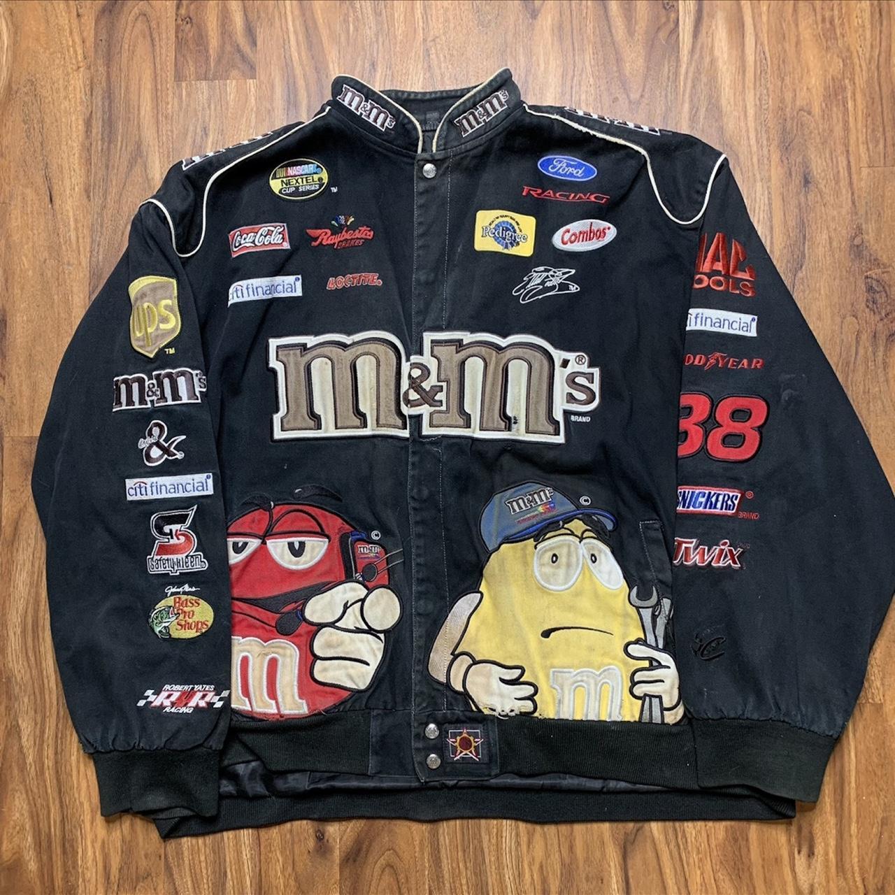 vintage 90s m&ms nascar jacket Size:... - Depop
