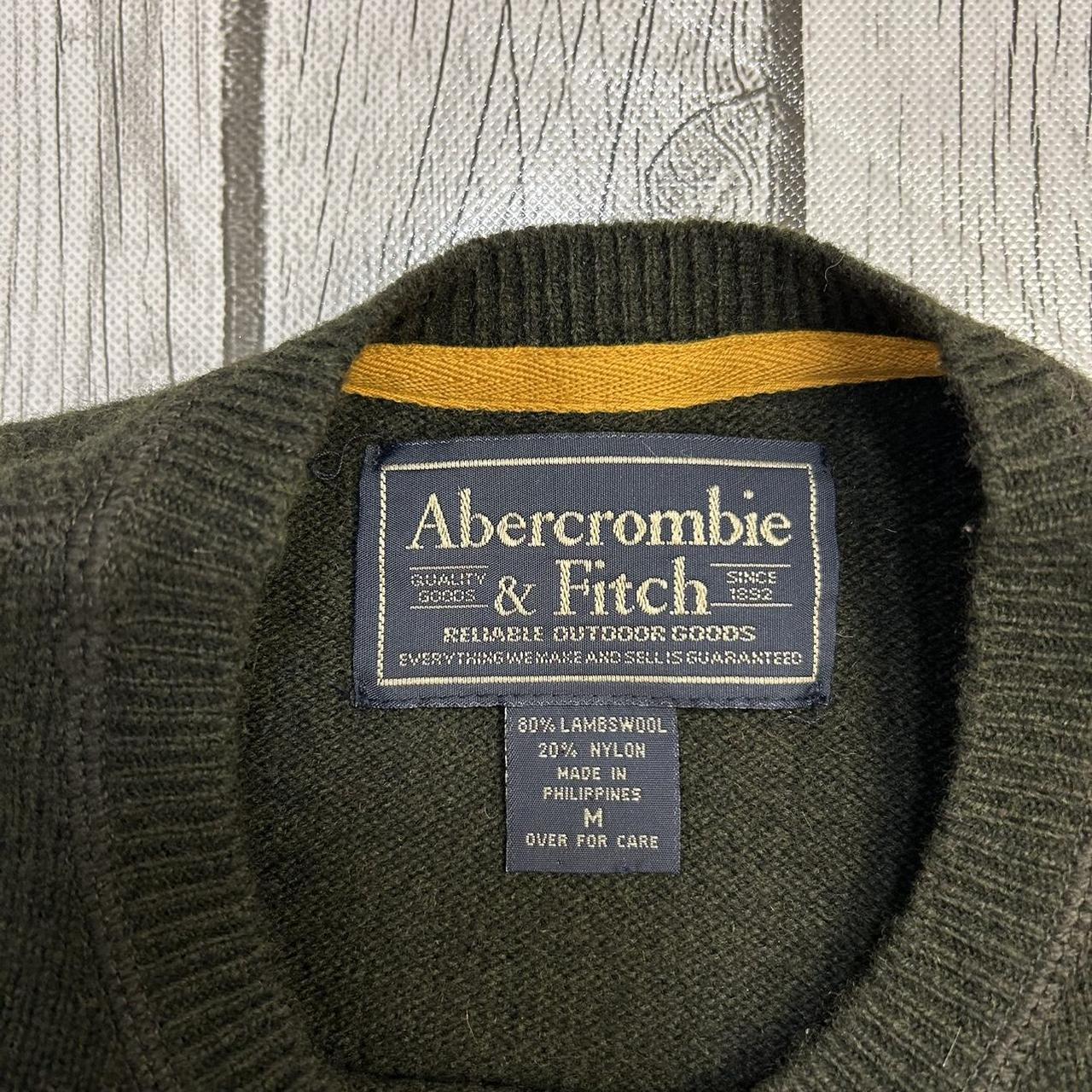 Y2K Abercrombie and Fitch, dark green sweater 80%... - Depop