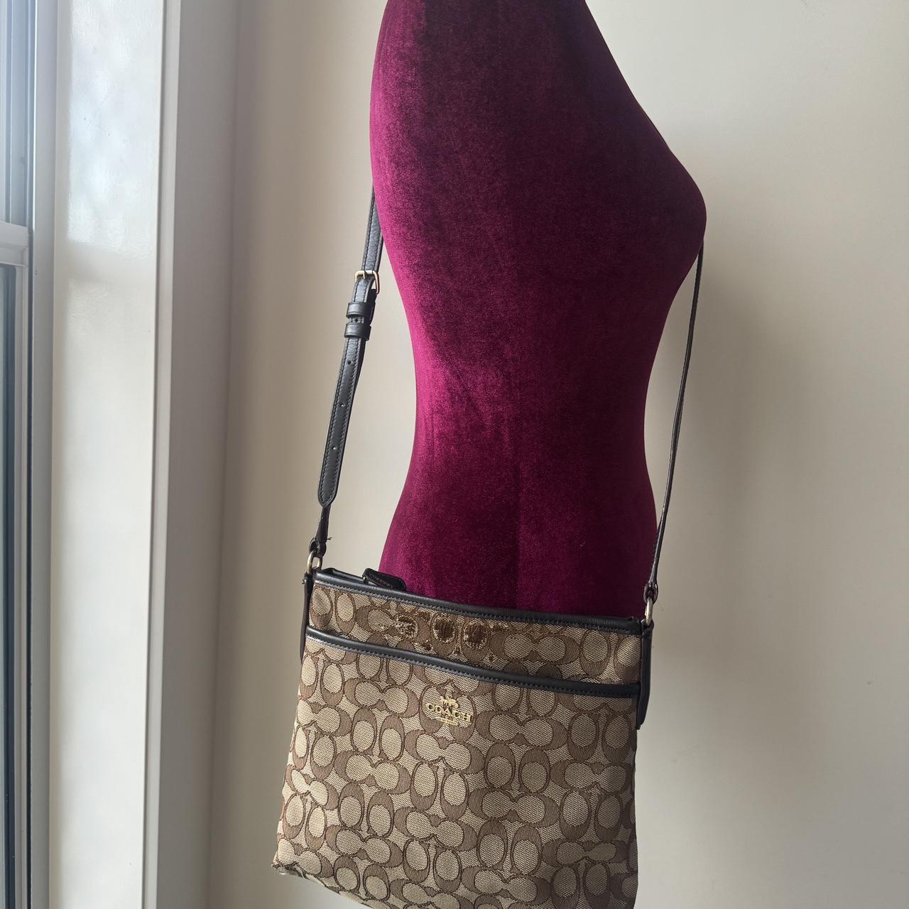 Coach Signature Jacquard File Crossbody Bag... - Depop