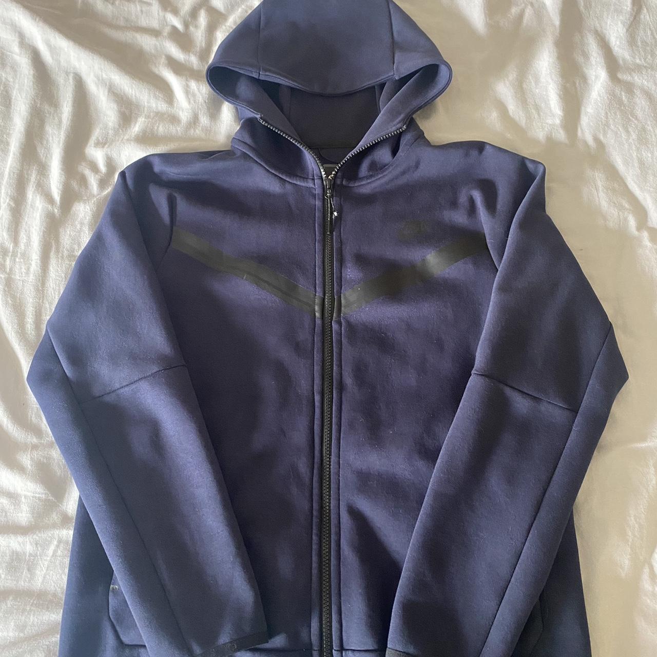 Navy blue tech fleece Size medium but can fit a... - Depop