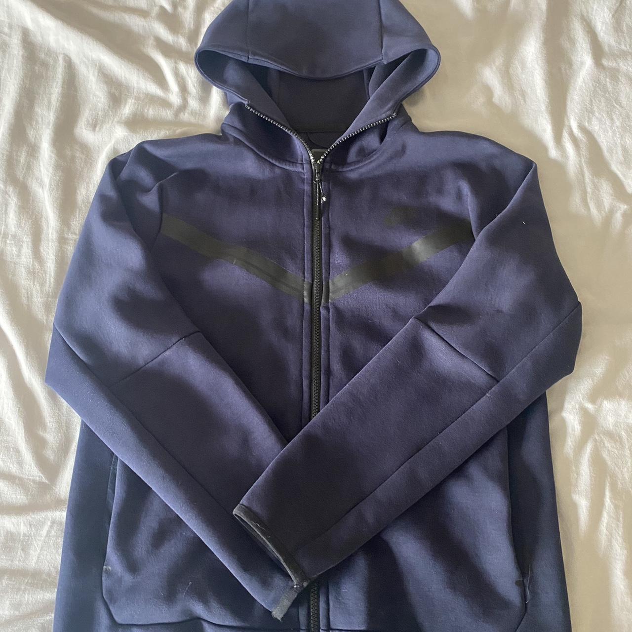 Navy blue tech fleece Size medium but can fit a... - Depop