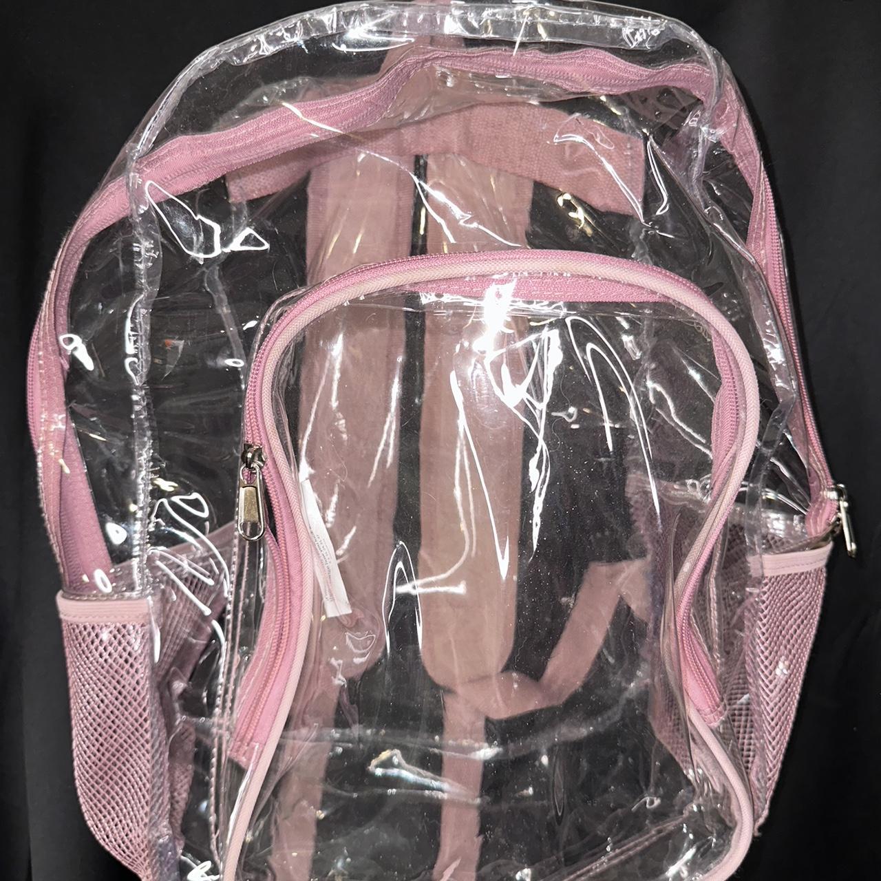 Transparent Pink Backpack - Depop
