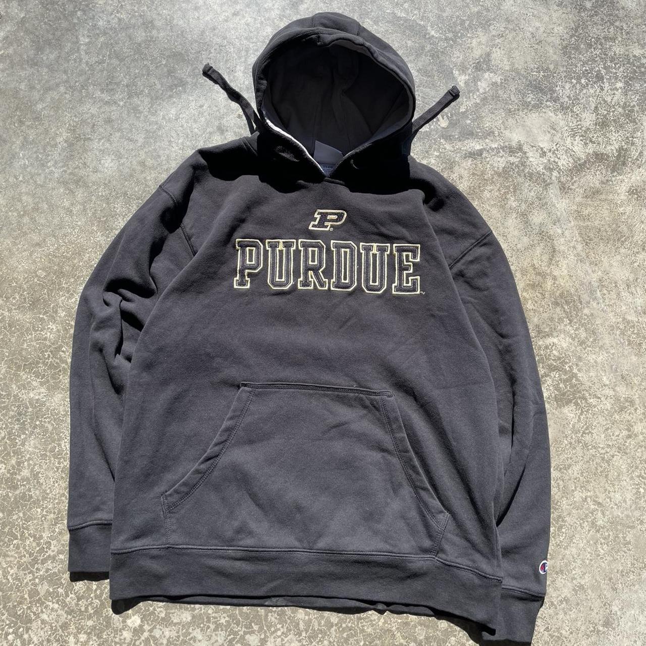 Vintage Purdue Hoodie Size L Embroidered Great... - Depop