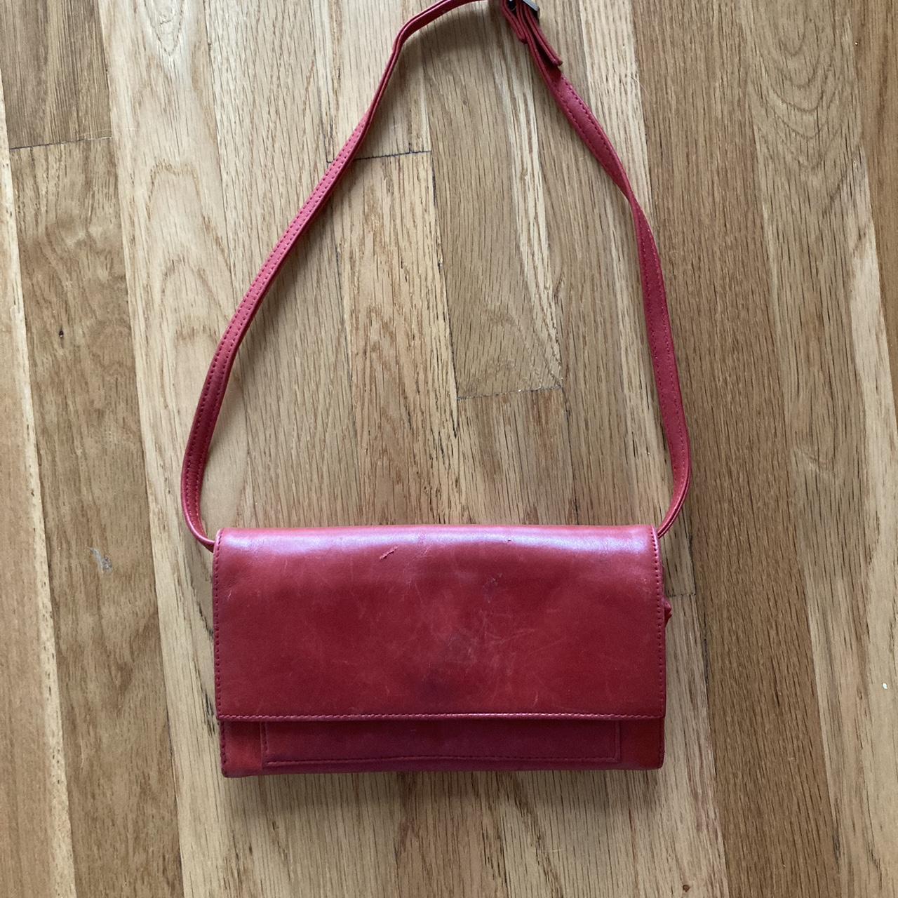 Red leather bag super good condition, Perfect for... - Depop
