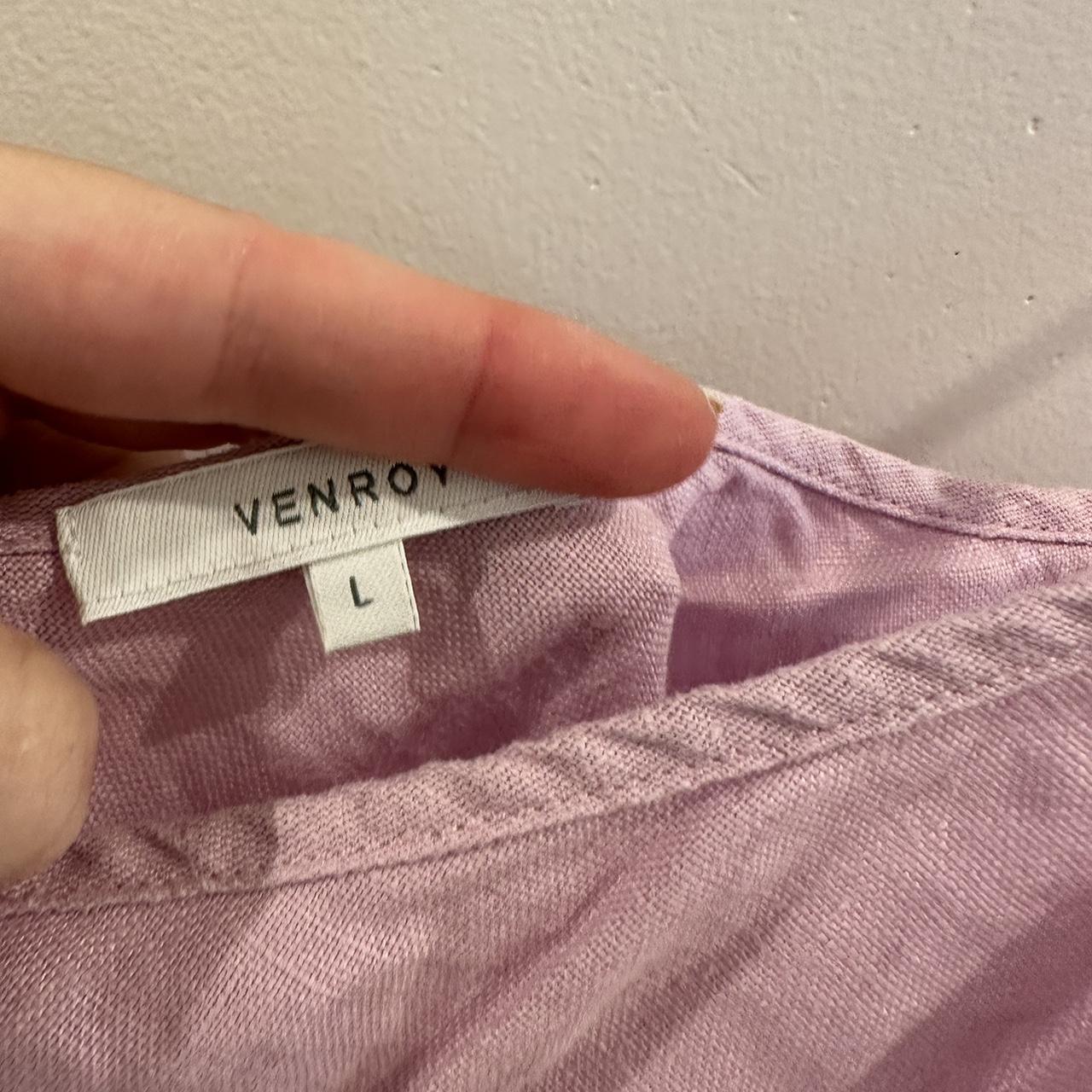Venroy purple linen midi dress size L - Depop