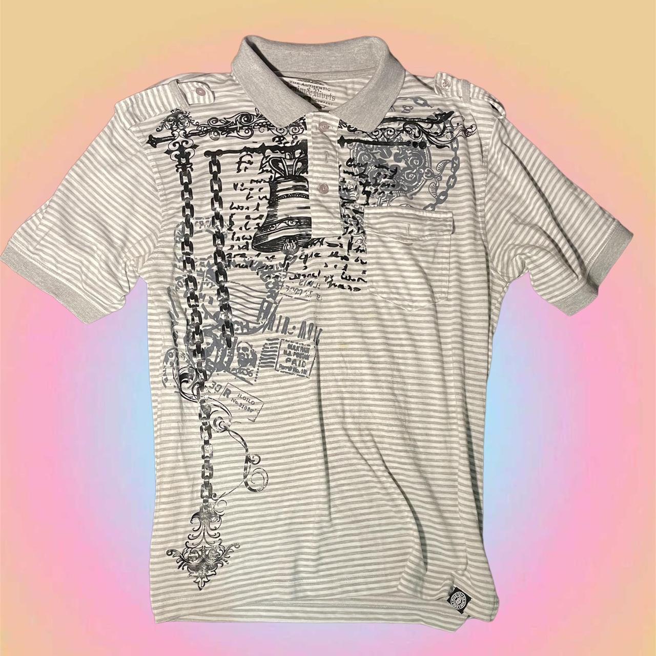 Affliction style y2k mens polo shirt Affliction tag... - Depop