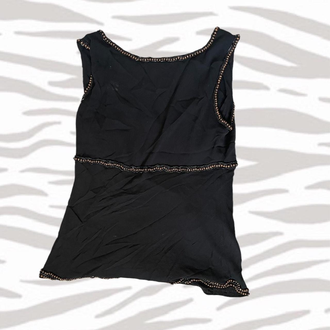 Vintage Black and brown beaded 2000s tank top #y2k... - Depop