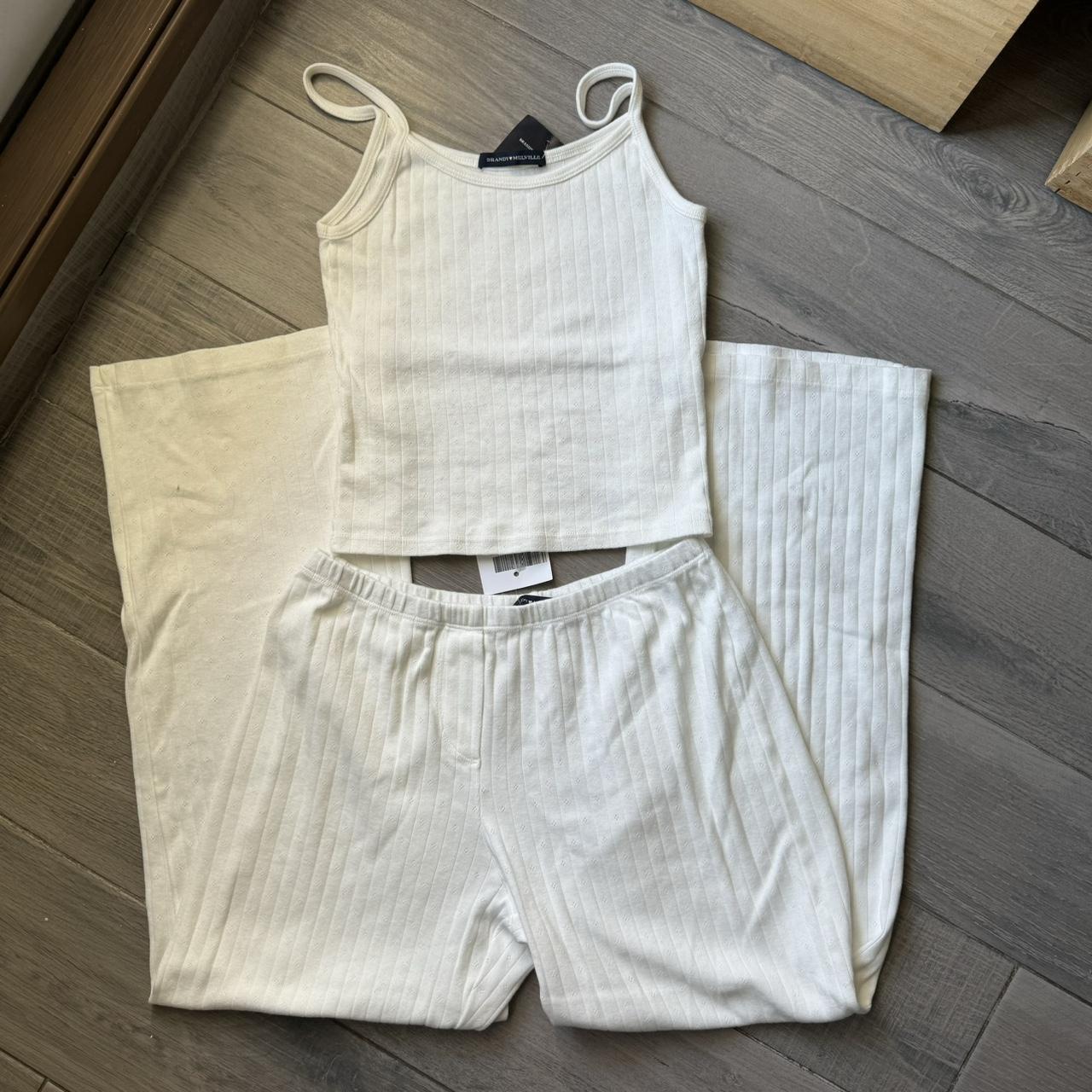 Brandy Melville eyelet pj set in white - brand new... - Depop