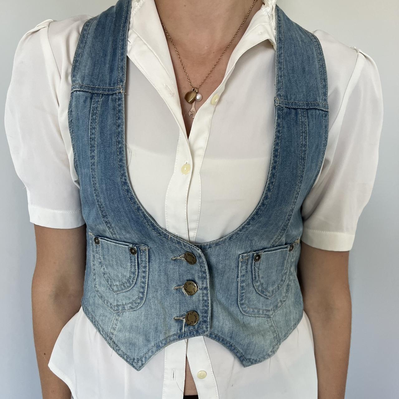 the cutest old glassons denim vest perfect... | Depop