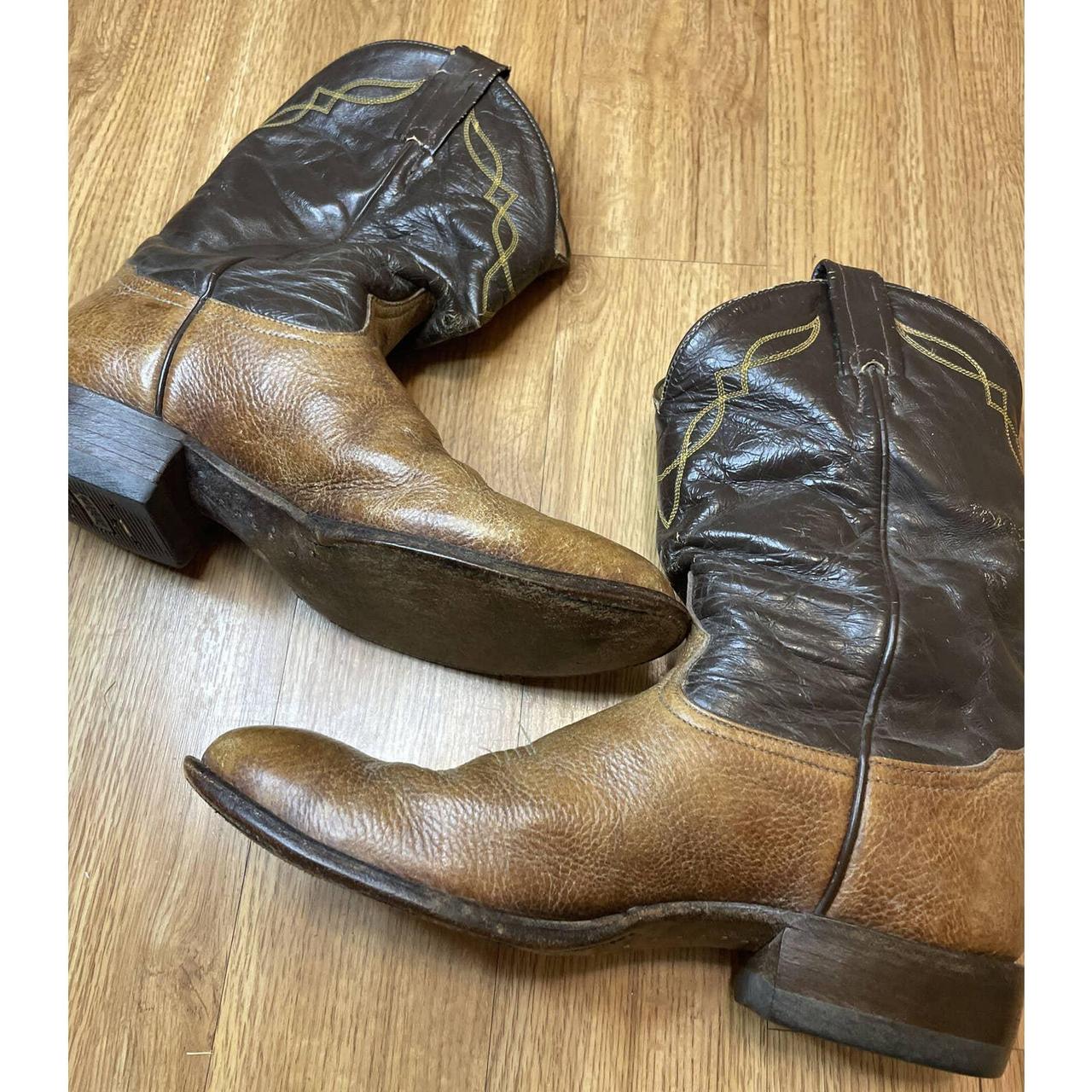 Tony Lama 2023 Brown Leather Cowboy Western Boots sz... - Depop