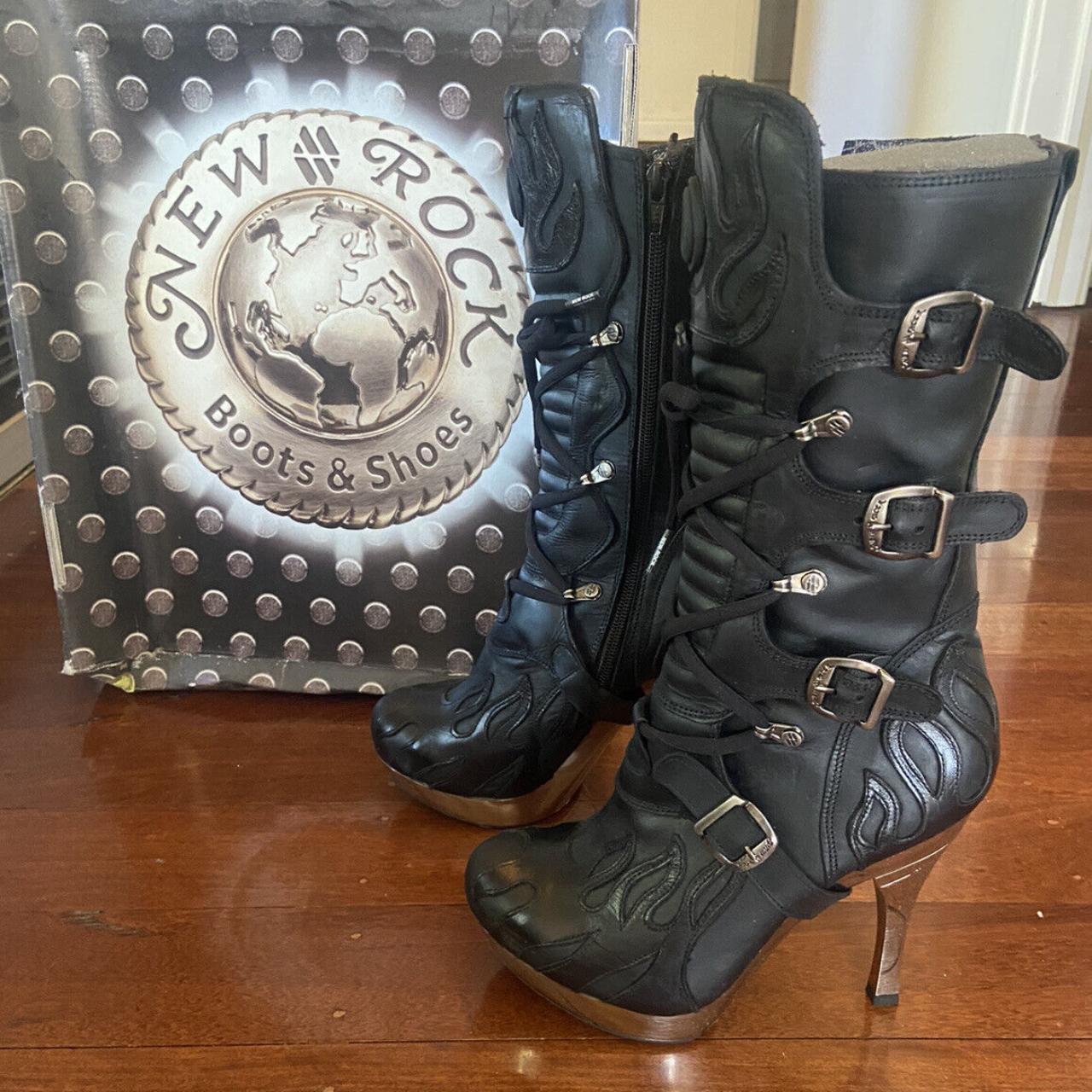 NEW in box- Vintage New Rock Ladies Boots, Size 8... - Depop