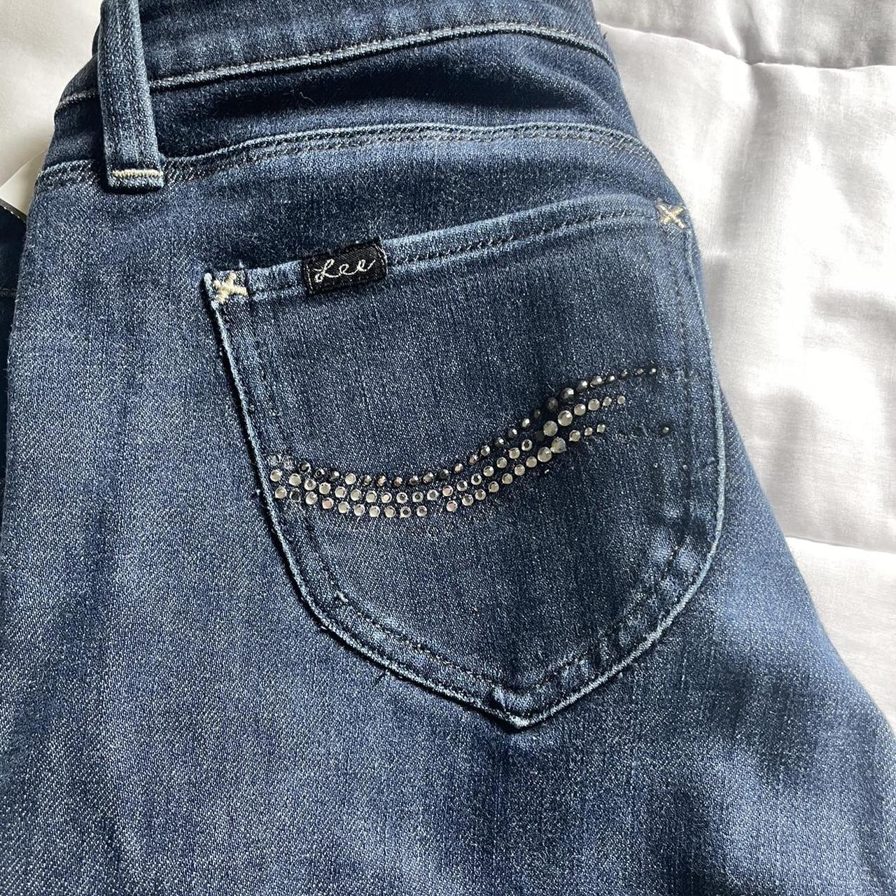 Lee low rise jeans with rhinestones -These are not... - Depop