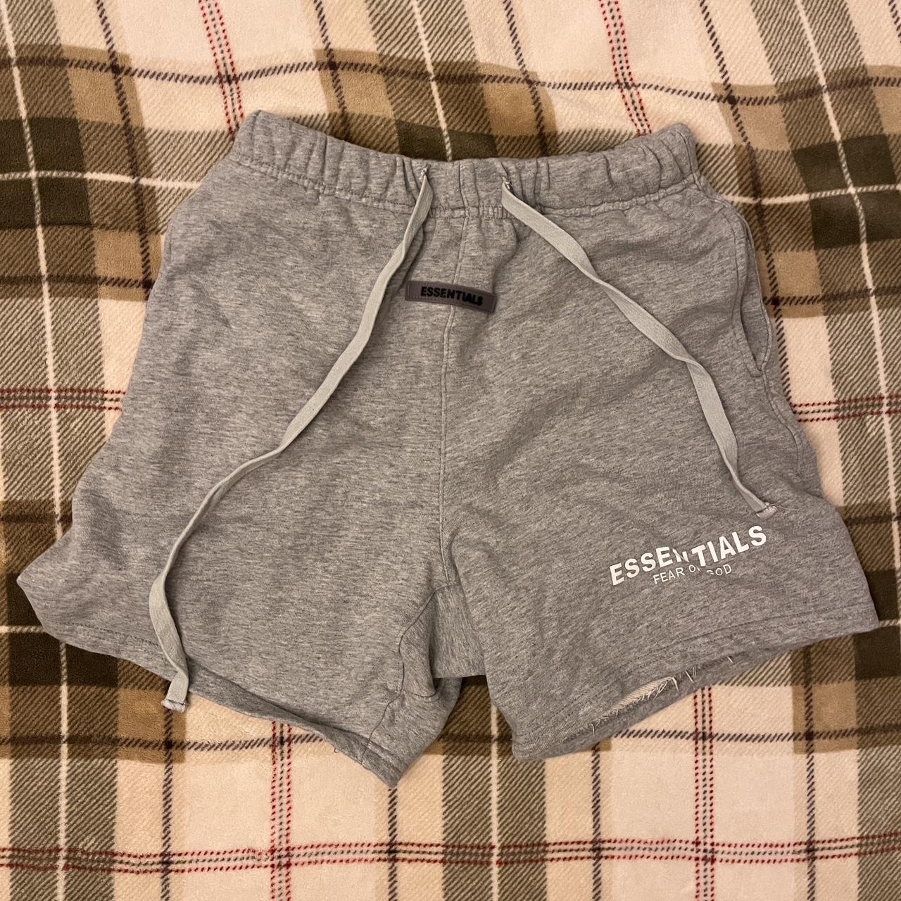 Small Grey Essentials Shorts Will fit a medium DM... - Depop