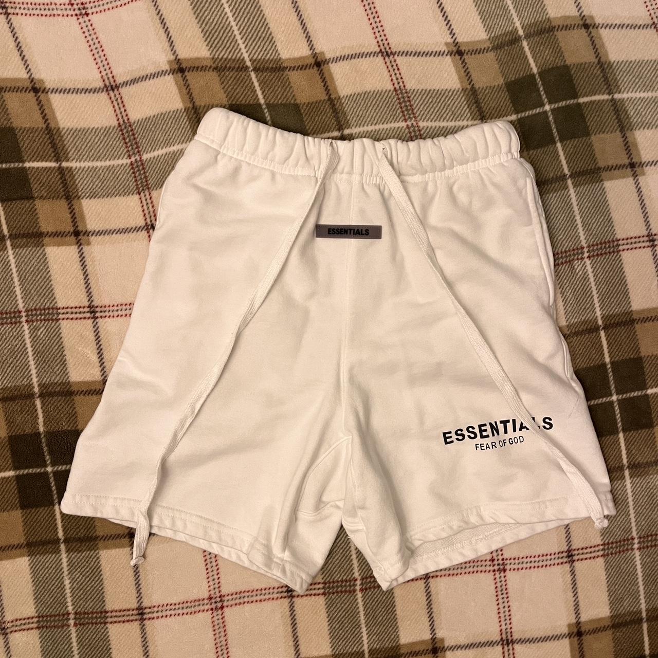 Small White Essentials Shorts Will fit a medium DM... - Depop