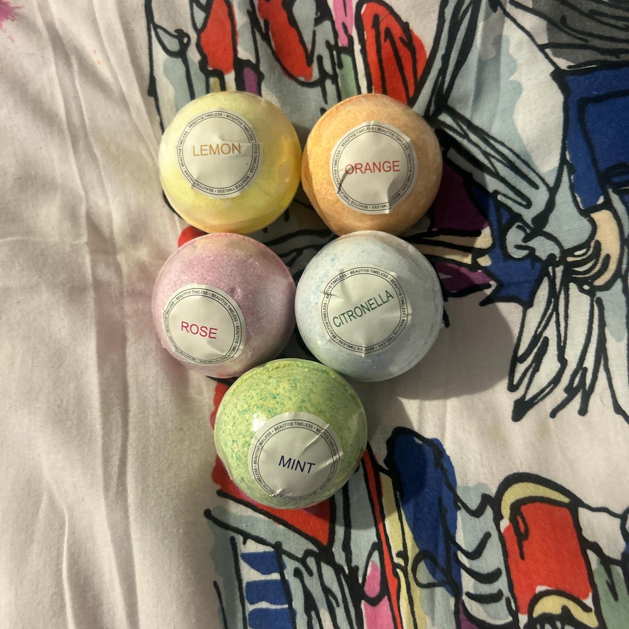5 scented / flavoured bath bombs. Rose, Orange,... | Depop