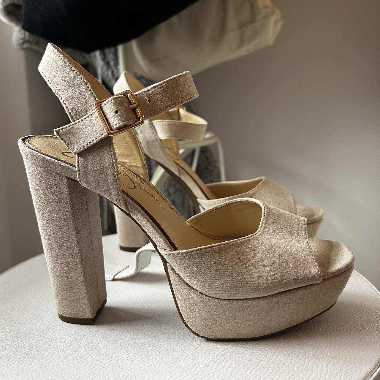 beige platform heels. only worn once so in perfect... | Depop