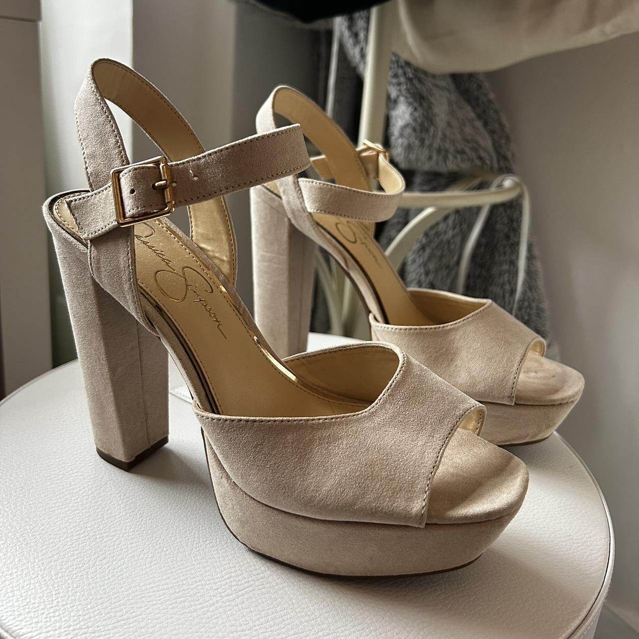 beige platform heels. only worn once so in perfect... | Depop