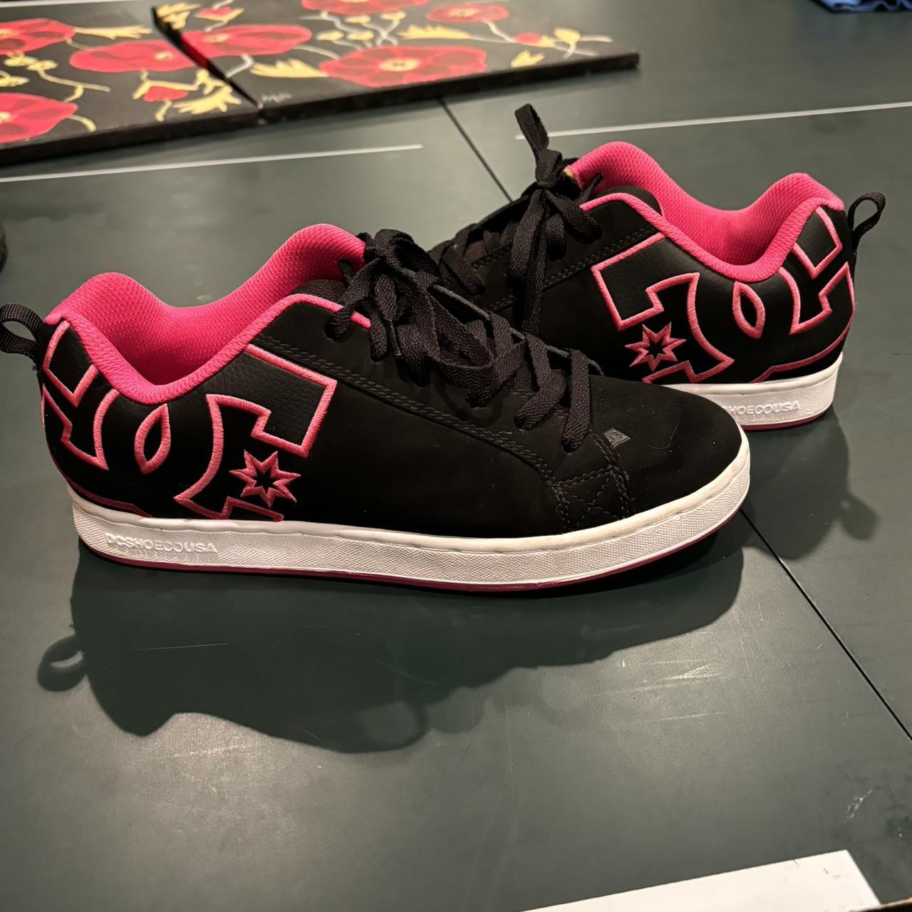 DC Shoes chunky black and pink skate shoes. They are... - Depop