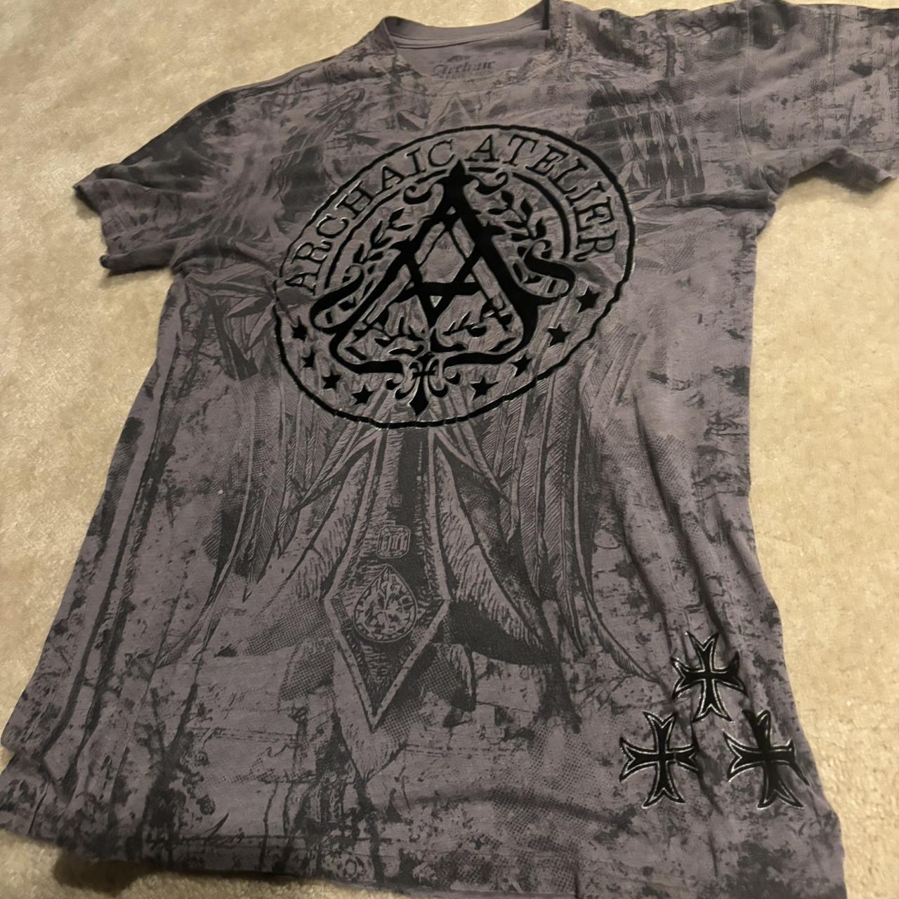 Archaic affliction grunge cross shirt Size large dm... | Depop
