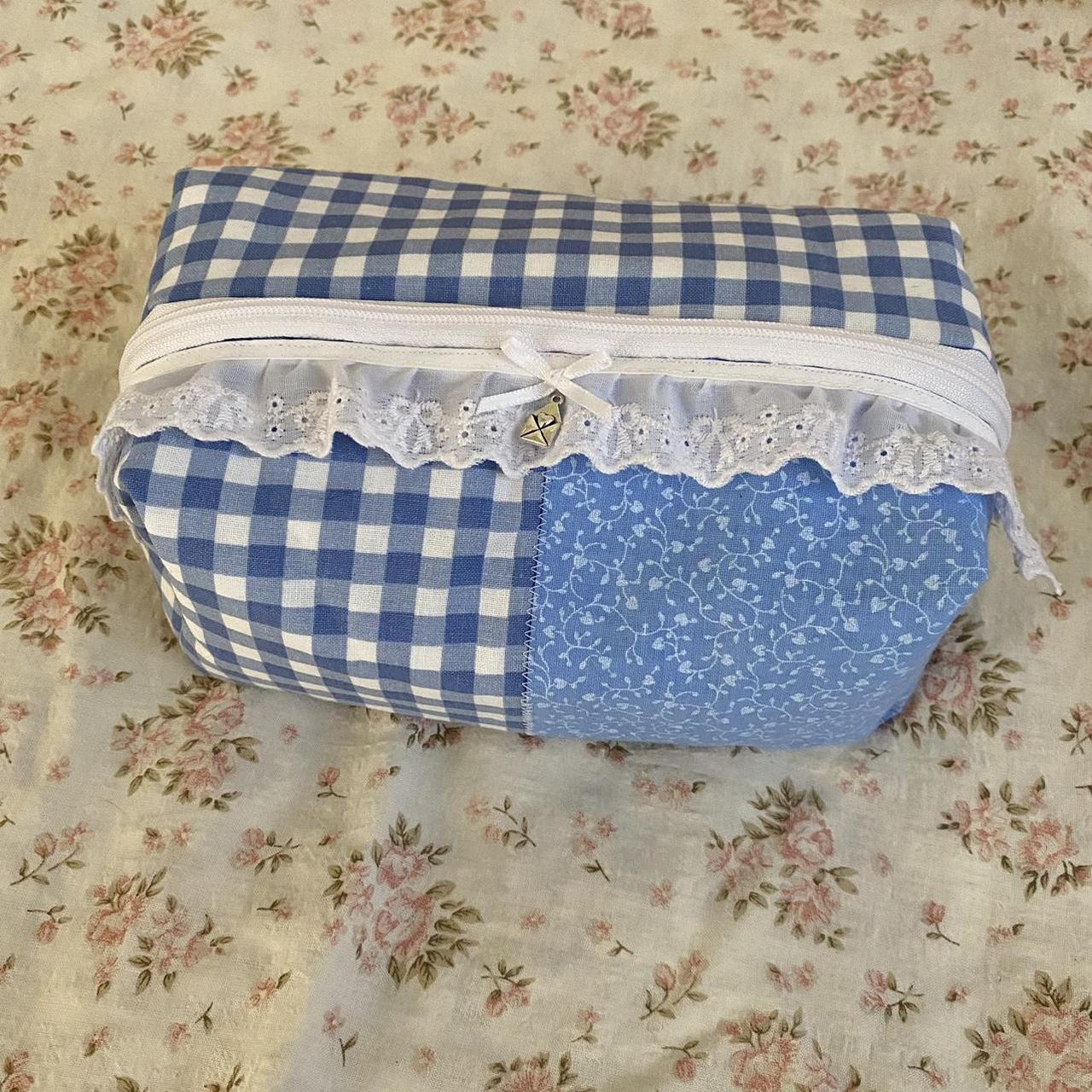 patchwork makeup bag made by me ₊˚⊹ ᰔ medium... - Depop