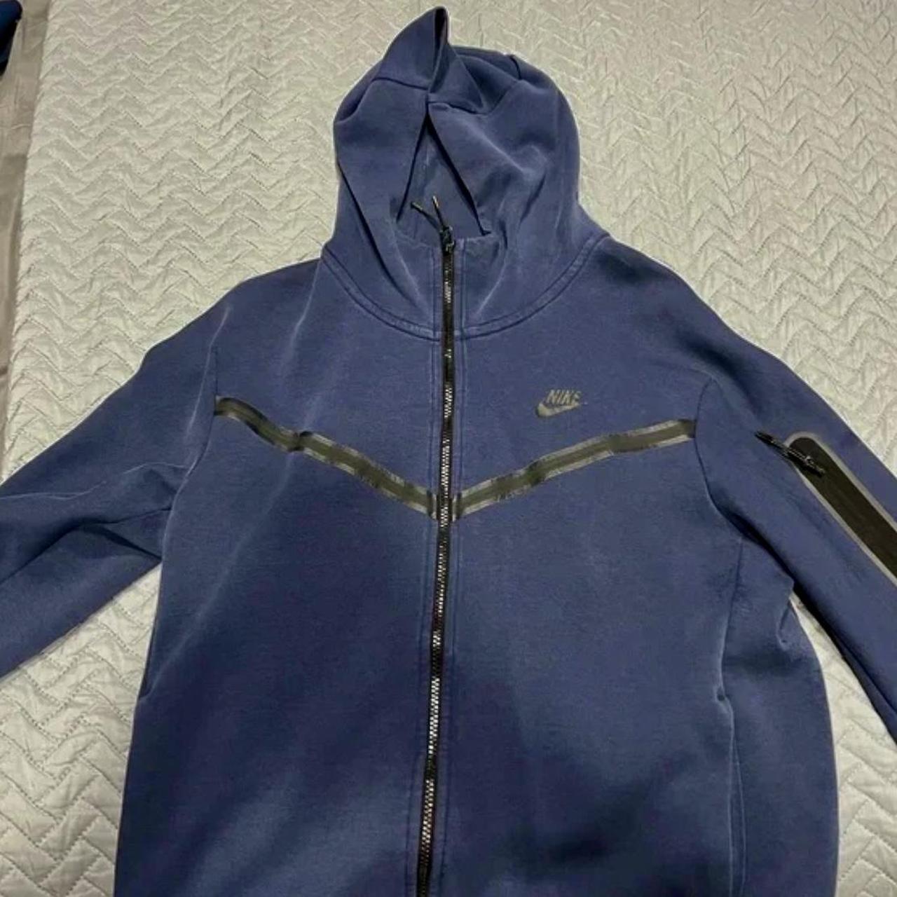 Navy blue Nike tech fleece hoodie Large only worn... | Depop