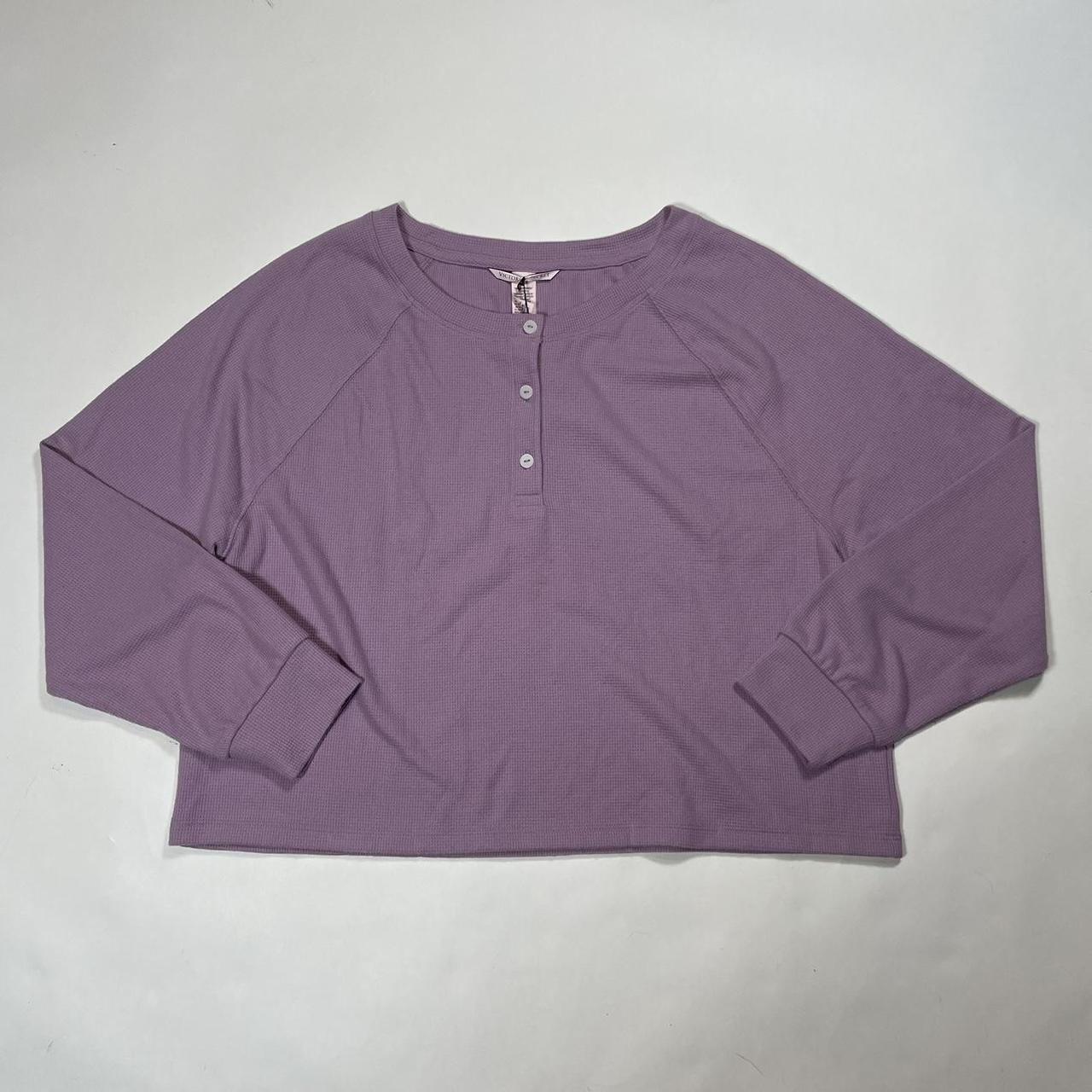 Victoria Secret Purple Oversized Crop Top, Women's... - Depop