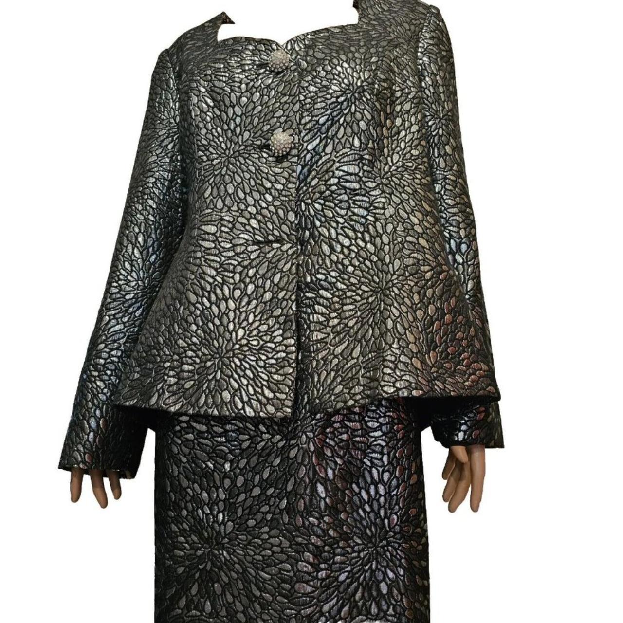 Ashro Black Silver Metallic Formal Dress Church... - Depop