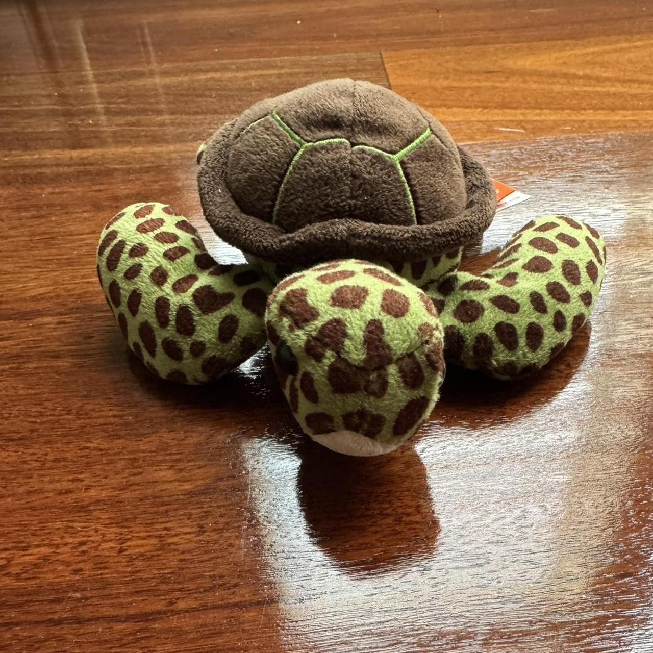 green and brown turtle plush toy from Melbourne... - Depop