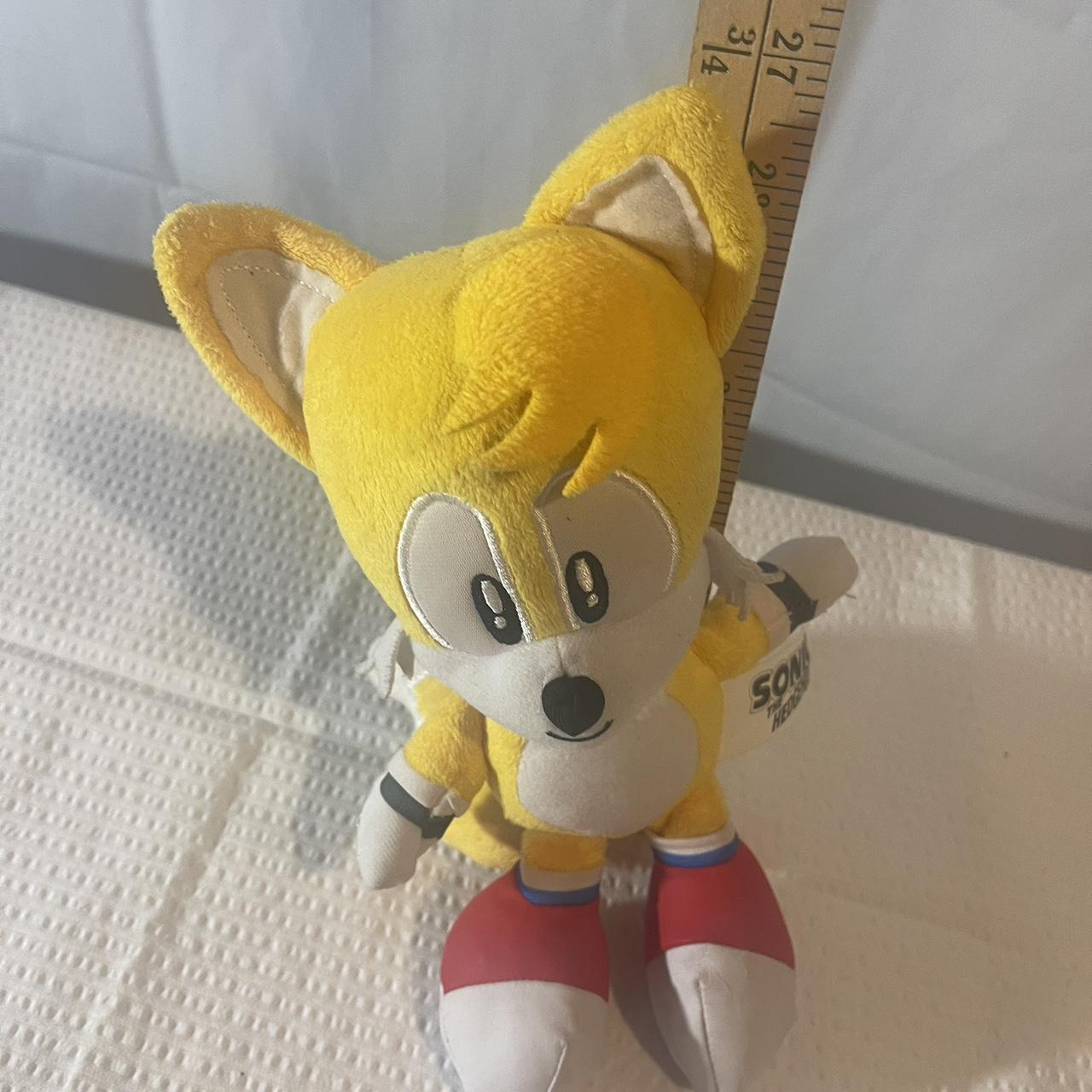 Sonic the Hedgehog yellow and white Tails plush toy - Depop