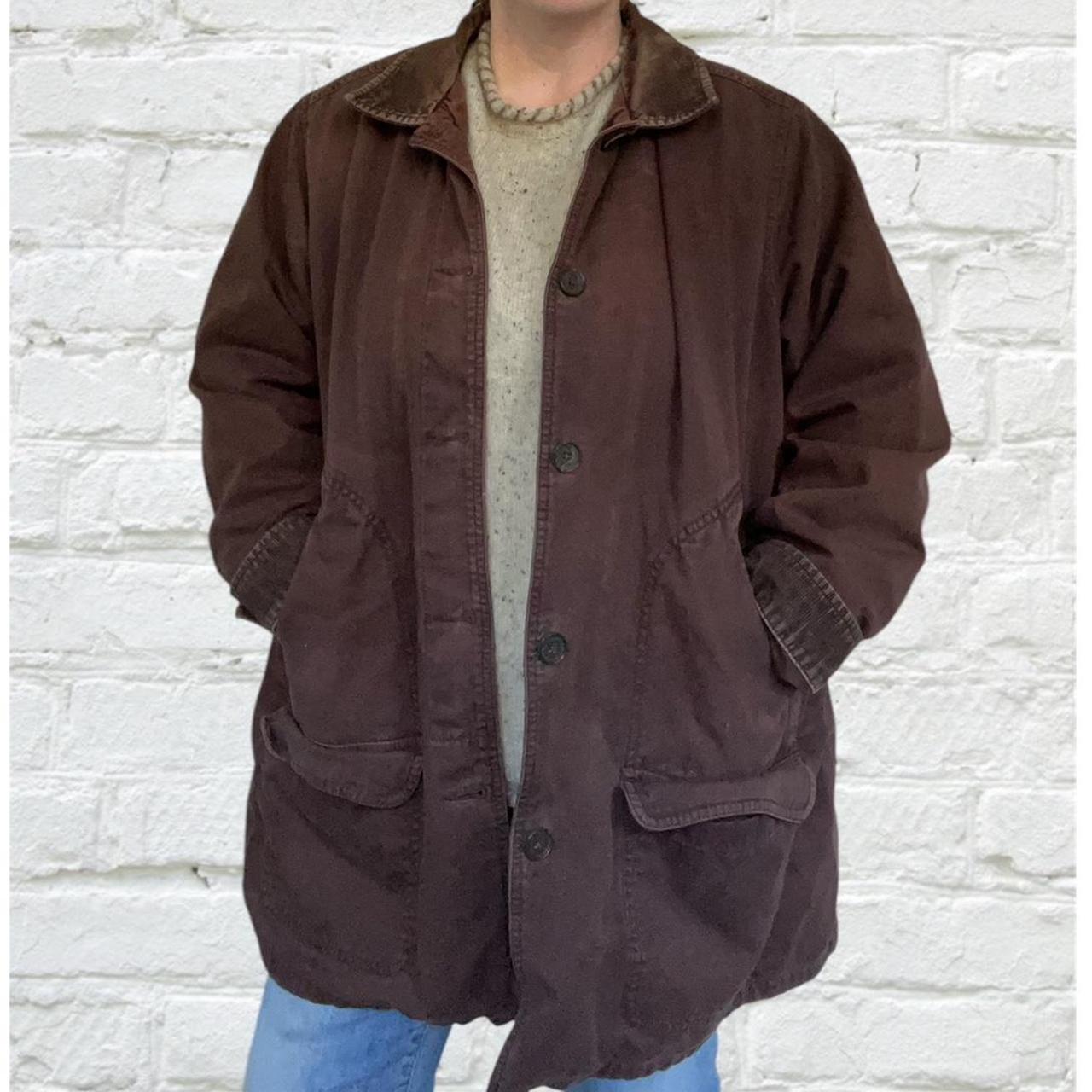 Vintage Lands End chocolate brown chore coat / barn... - Depop