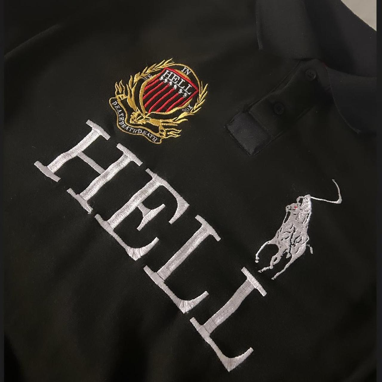 Hell polo shirt Size large Low life Rare never... - Depop