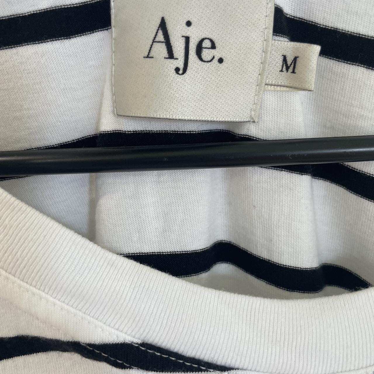 Aje stripe logo tee Excellent condition and no... - Depop
