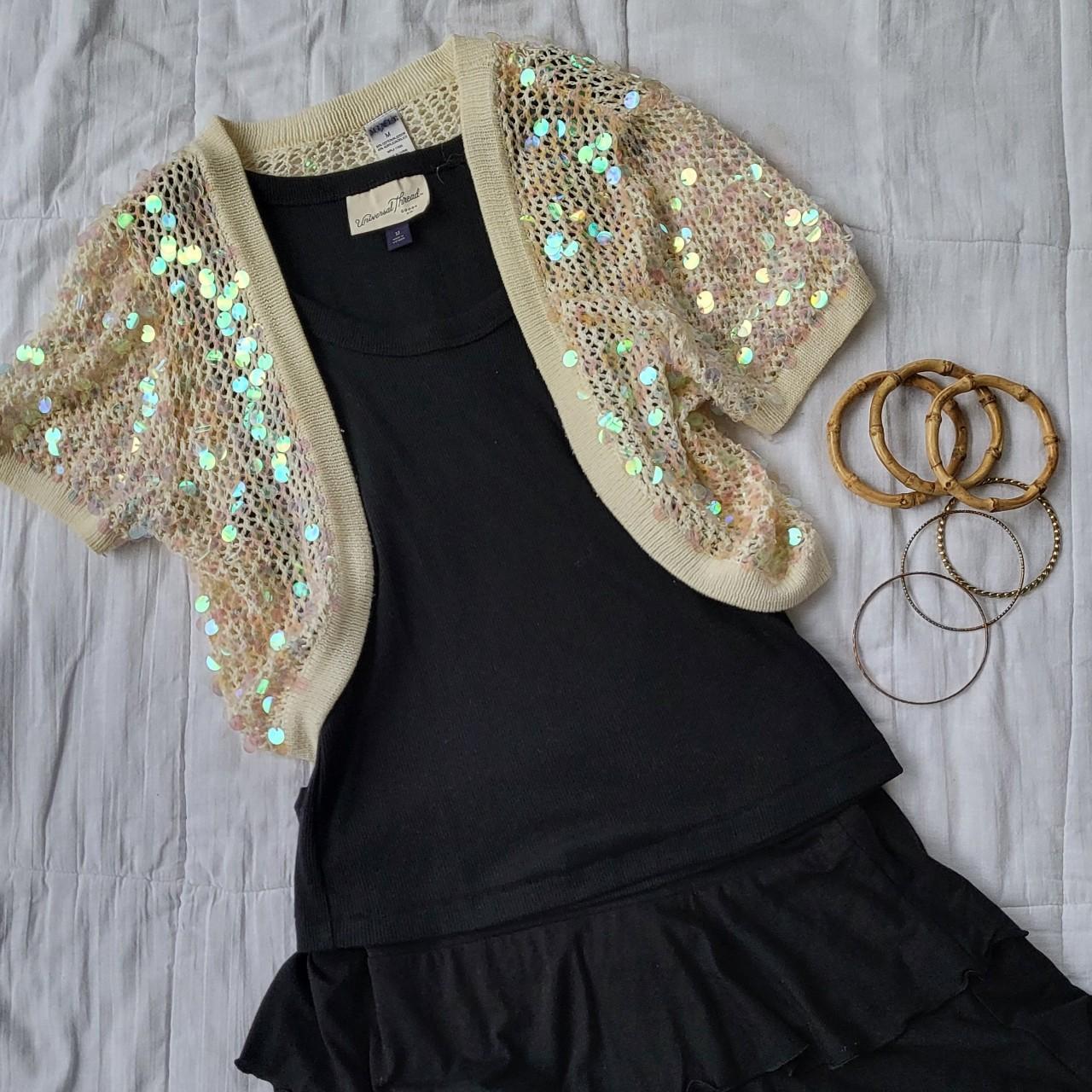 ☮︎- MIXIT cream sequined shrug. so Y2K it girl coded.... | Depop