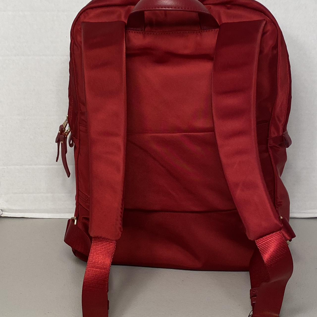 Tumi CORA BACKPACK Bag Nylon Gold Zippers Red/Coral - Depop